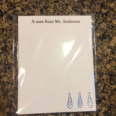 Necktie Notepad, Personalized Notepad, Teacher Gift, Stocking Stuffer ...