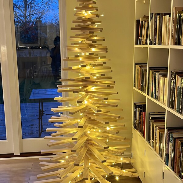 Original Xmas Decor, Faux Christmas Tree, Large Holiday Wooden Tree ...