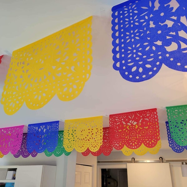 5 Pack, Day of the Dead Papel Picado Banners 75 Feet Total, Colorful ...