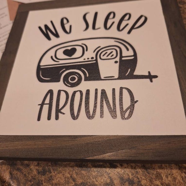 Sleep Around Sign, Camping Sign, Gift for Campers, RV Decor, Camping ...