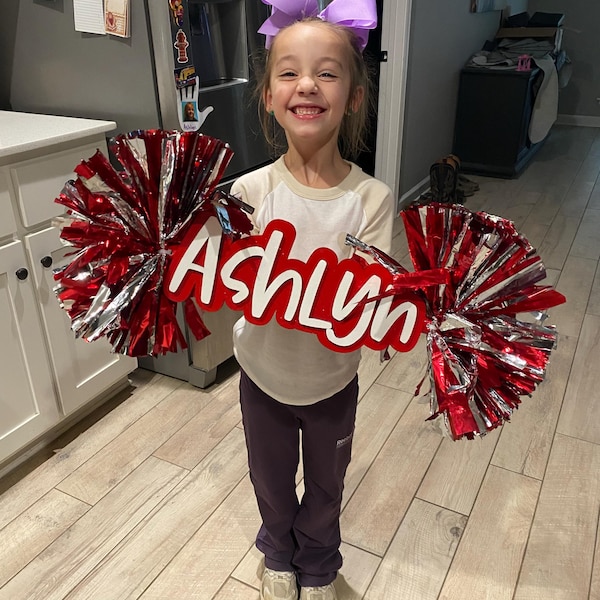 Custom Cheer Stick -game Day Signs - Pom Pom Sign - Custom Cheer Stick ...