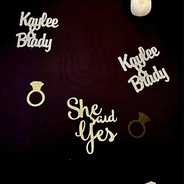 She Said Yes Confetti, Engagement Party Confetti, Bridal Confetti ...