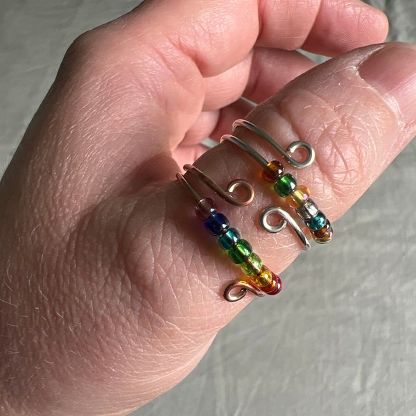 Fidget Ring Set of 2, Thumb Ring, Jewelry for Women - Etsy