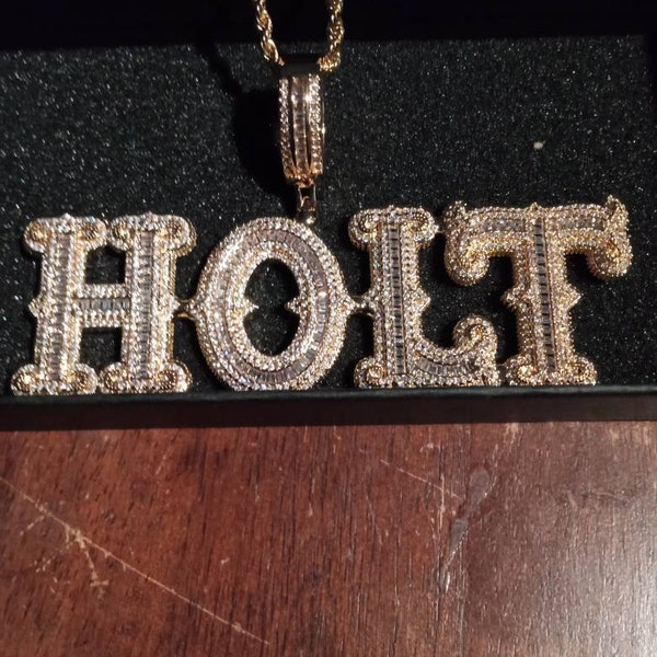 Custom Nameplate With Bling Cuban Chain, Personalized Nickname Necklace ...