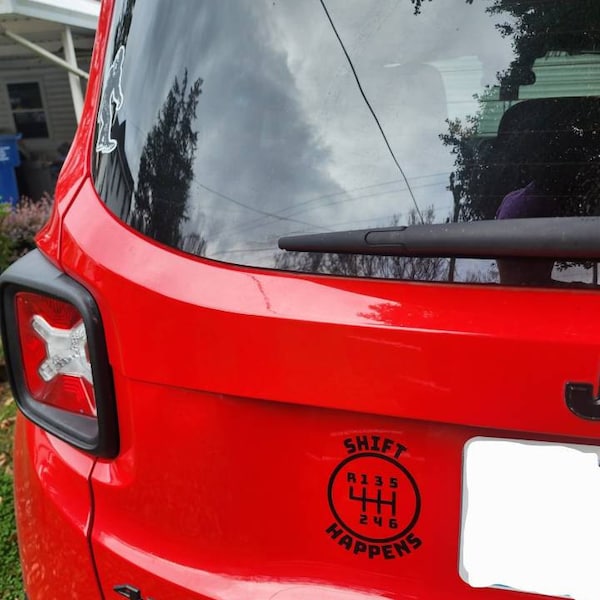 6 Speed Gear Vinyl Decal, 6 Speed Shift Happens Stick Shift Manual Car ...