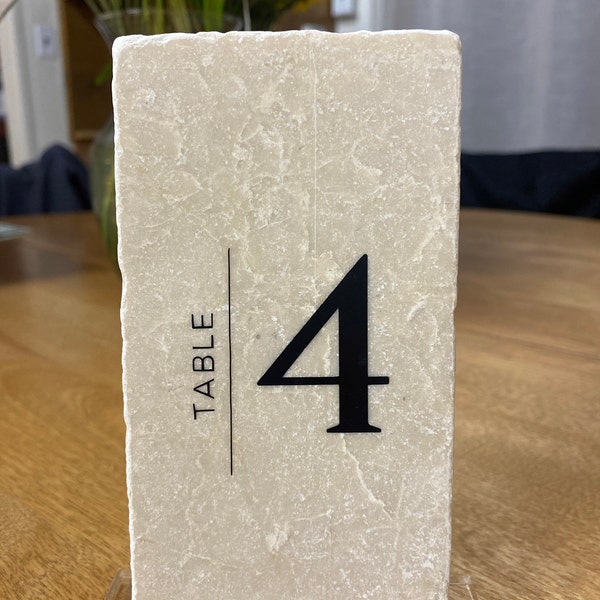 Daylight Marble Table Numbers | Wedding Signs | Event Signs | Custom ...