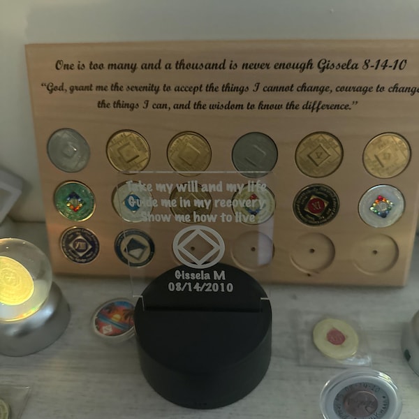 Recovery Coin Display Personalized With Serenity Prayer - Custom ...