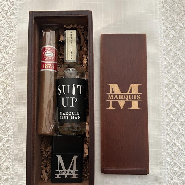 Personalized Groomsmen Gifts Box, Engraved Wooden Box for Wedding, Best ...