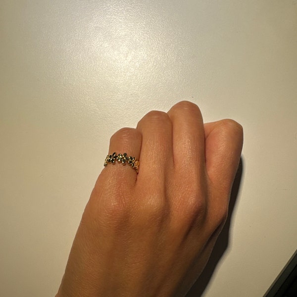 14k Solid Gold Premium Good Luck Ring Minimalist Ring Real Gold Dainty ...