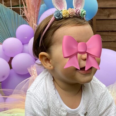 Spring Bunny Ears, Bunny Ears on Elastic, Bunny Ears, Bunny Bow, Pink ...