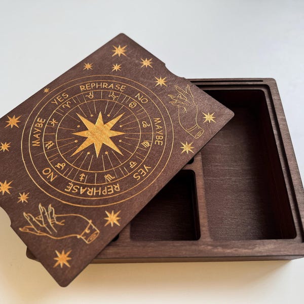 Pendulum Board and Stand, Pendulum Board Wood, Crystal Storage Box With ...