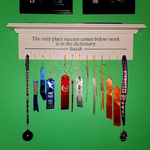 Medal Holder Personalized Ribbon Display Engraved Trophy Shelf | Etsy