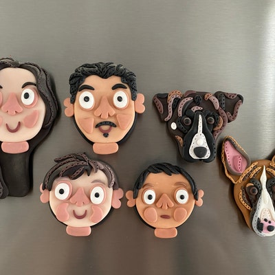 Custom Portrait Magnets Face Magnet Custom Family Portrait - Etsy UK