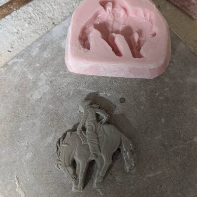 Mold Flexible Silicone Western Cowboy Bronc Rider and Horse Mold Food ...