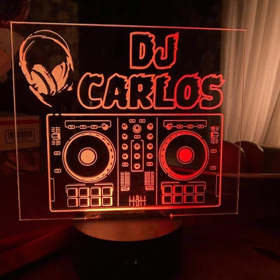 DJ Board Night Light, Personalized Free, LED Night Lamp, With Remote ...