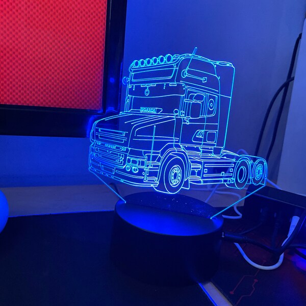 Personalised Company Logo LED Display Light With Wooden Base - 7 LED ...