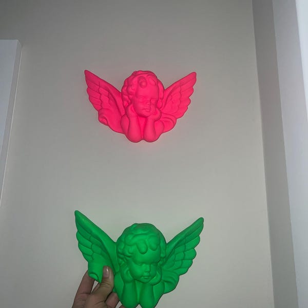 Medium Blue Baby Blue Cherub Angel 8x5.5inch 20x14cm Wall Hanging ...