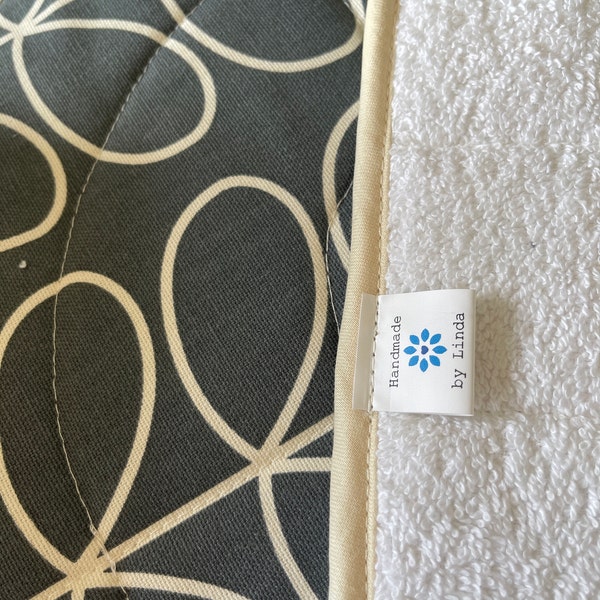 Fold-over Fabric Garment Product Tags for Handmade Items Customise With ...