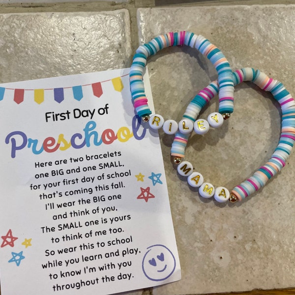 Back to School Bracelet Set | Mommy and Me Bracelets | First Day of ...