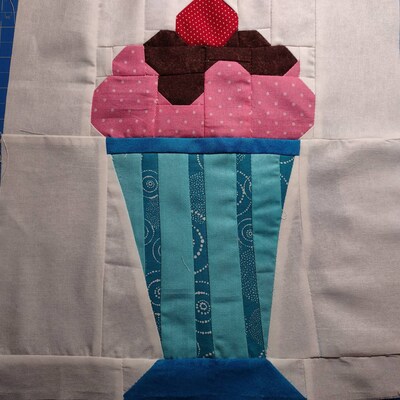 Ice Cream Sundae Dessert Quilt Block PDF Pattern Includes Instructions ...