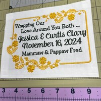 Custom Embroidered Feather Memory Quilt Label | Personalized Embroidered Feather Memory Quilt ...
