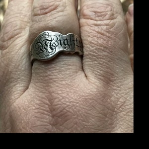 Word Ring, Initial Ring, Name Ring, Mens Ring, Vintage Ring, Silver ...