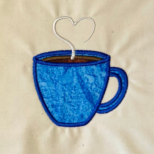 Hot Coffee, Cup of Coffee, Applique Embroidery Design Download for ...