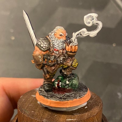 Dnd Male Dwarf Pipe Smoker Mini Tabletop RPG Miniature D&D Figurines ...