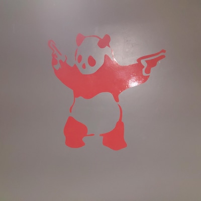 Banksy Panda With Shooting Guns Wall Sticker Art Graffiti Gun Bear ...