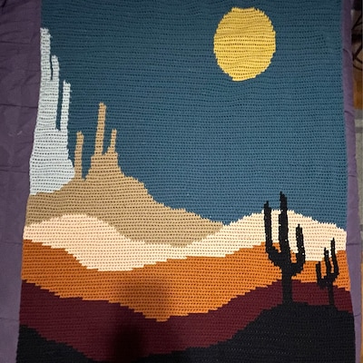 Desert Skies Crochet Blanket Pattern, Throw Blanket, Graph Crochet ...