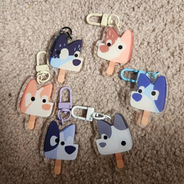 Bluey Characters as Popsicles Keychains - Etsy
