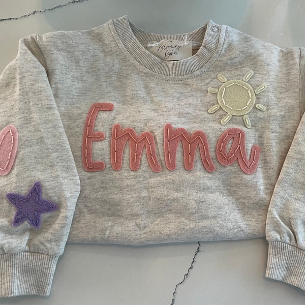 Custom Hand-embroidered Baby Toddler Sweatshirt | Personalized Baby ...