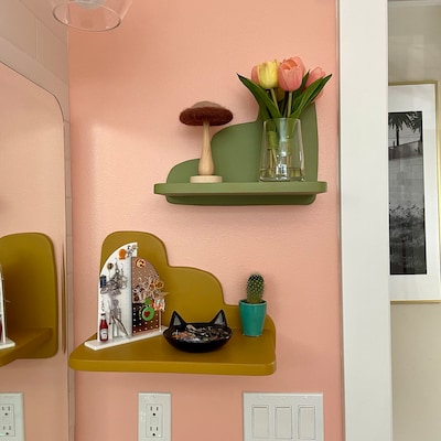 Decorative Shelf, Abstract Shape Colorful Wavy Shelves, Wall Decor ...