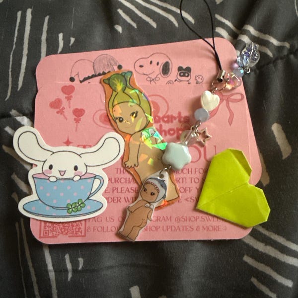 Cute Trinket Keychains / Bag Charms Kawaii Gacha Japanese Food Charm ...