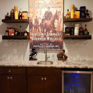 Wood Wine Rack the Ryan Wall Mounted Shelf & Hanging - Etsy