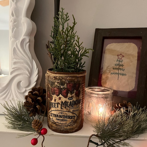Farmhouse Primitive Grungy Can-rusty Tin Can - Etsy