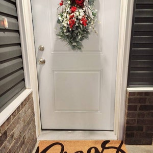 Monogrammed Coir Border Door Mat,monogram Border Personalized Doormat ...