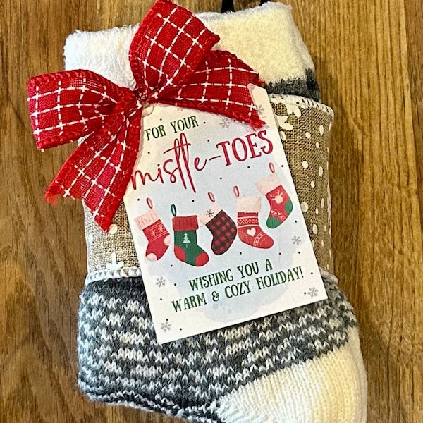 Editable for Your Misltetoes Christmas Gift Tags , Christmas Socks Gift ...