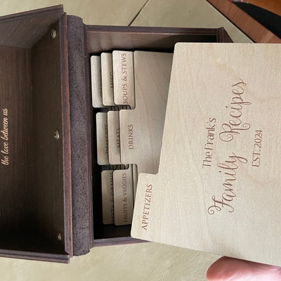 Personalized Wedding Recipe Box Bridal Shower Gift for Couple Wooden ...