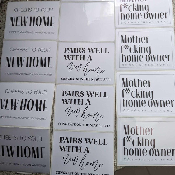 NEW HOME GIFT, Cheers to Your New Home, Housewarming Gift, Wine Label ...