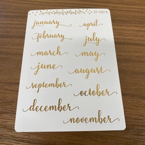 January December Monthly Stickers mini for Planners and Journals. shown ...