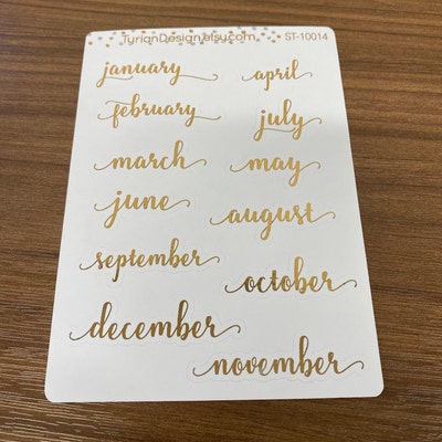 January December Monthly Stickers mini for Planners and Journals. shown ...