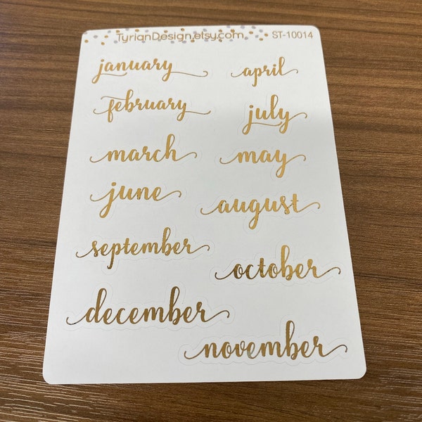 January - December Monthly Stickers (mini) for Planners and Journals ...