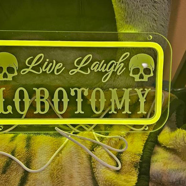 Live Laugh Lobotomy Neon Sign, Halloween Neon Sign, Gothic Home Decor ...