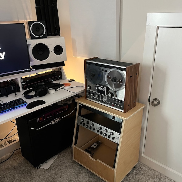 14U SLANTED STUDIO RACK Sidecar With Drawer | Angled Audio Rack ...