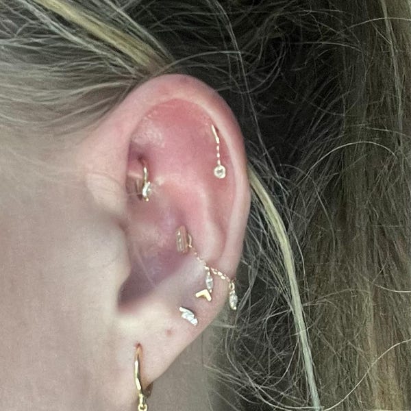 14k Solid Gold Scorpion Stud Symbol Tragus Earring Gold Long Tail ...