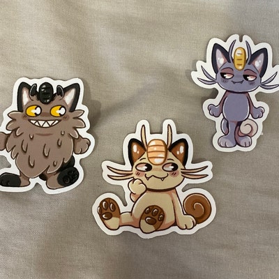 Meowth Sticker Pack - Etsy