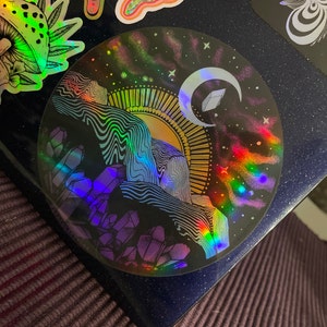 Holographic Moth Psychedelic Sticker Laptop Sticker Car | Etsy