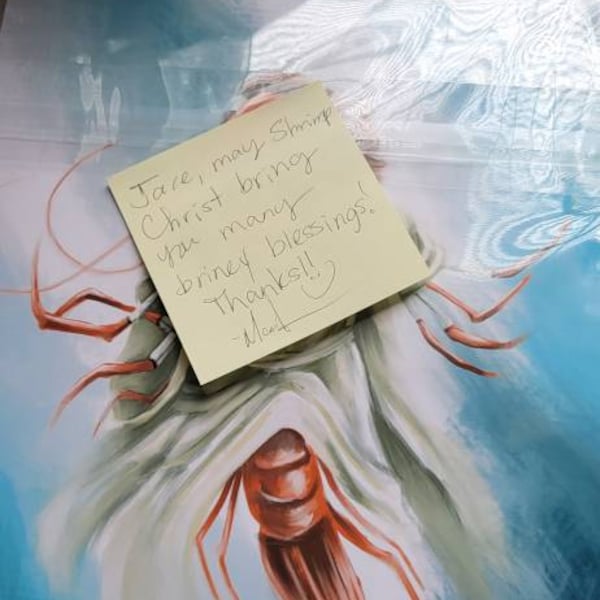 Shrimp Christ 5x7 8x10 Art Print Jesus, Sea, Crustacean, Ocean, Funny ...