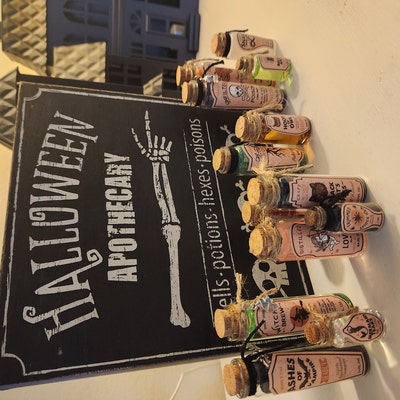 Halloween Apothecary Set of Potion Bottles Powders Elixirs - Etsy